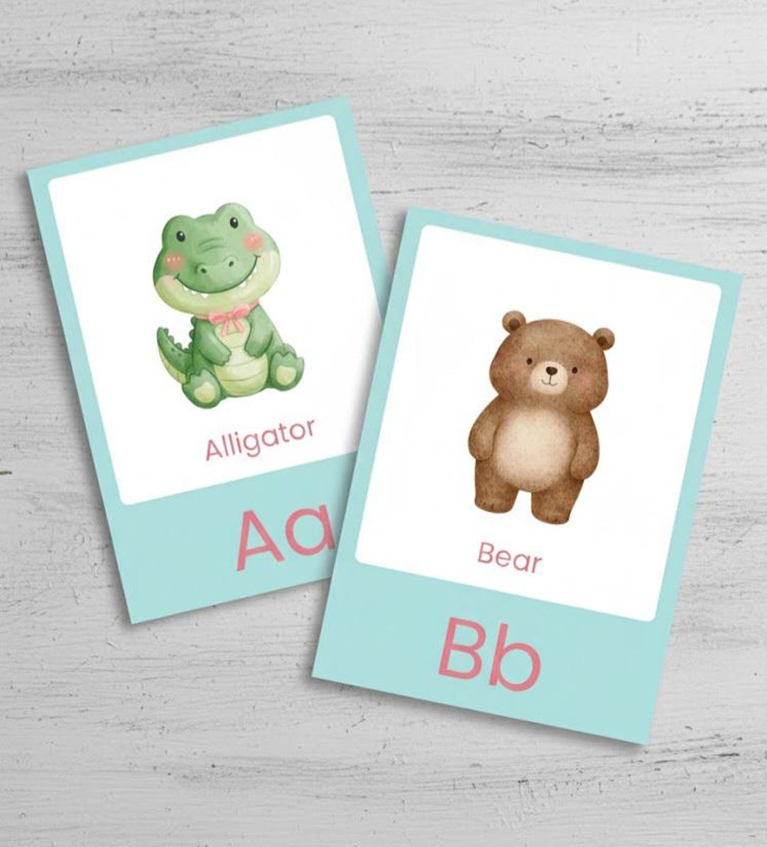Animal Alphabet Flashcards - Etsy