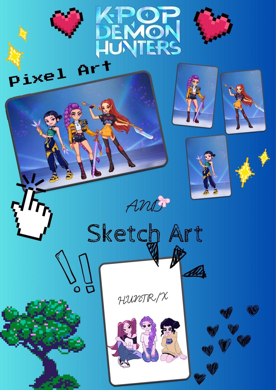 Huntrix Digital Art | K-pop Demon Hunters | Pixel & Sketch Art ...