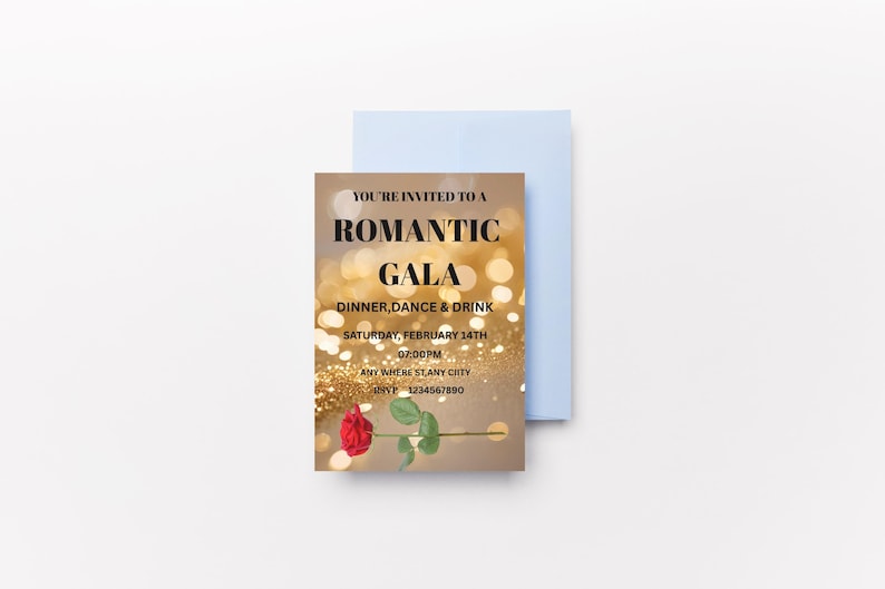 Romantic Gala Invitation | Valentine's Day Party (printable Digital ...