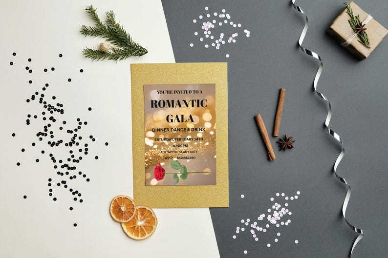 Romantic Gala Invitation | Valentine's Day Party (printable Digital ...