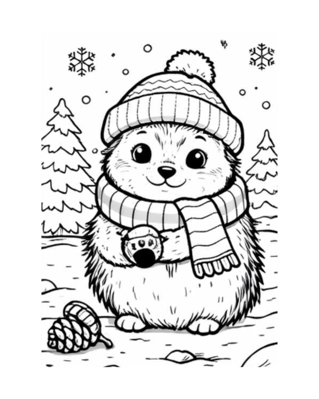 Winter Animals Coloring Book – Cozy Forest & Arctic Creatures Printable ...