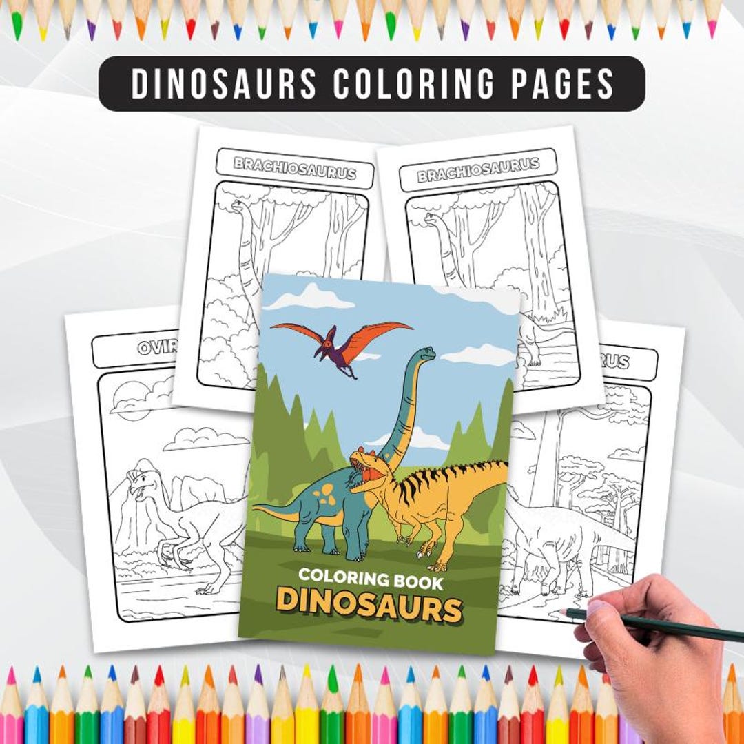 Dinosaur Coloring Book for Kids, Funny Dino Coloring Pages, Printable ...
