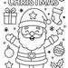 Santa Coloring Page | Holiday Christmas Activity for Kids (PDF) - Etsy