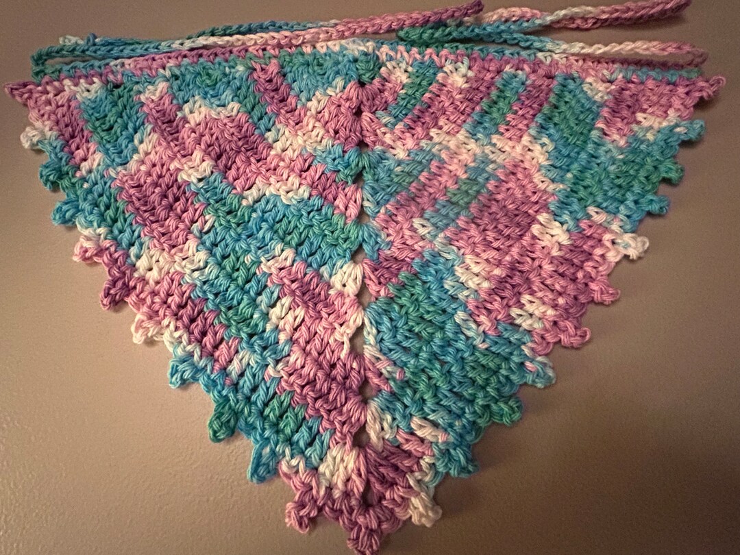 Beach Ball Blue Crocheted Bandana pattern by Passioknit Kelsie - Etsy