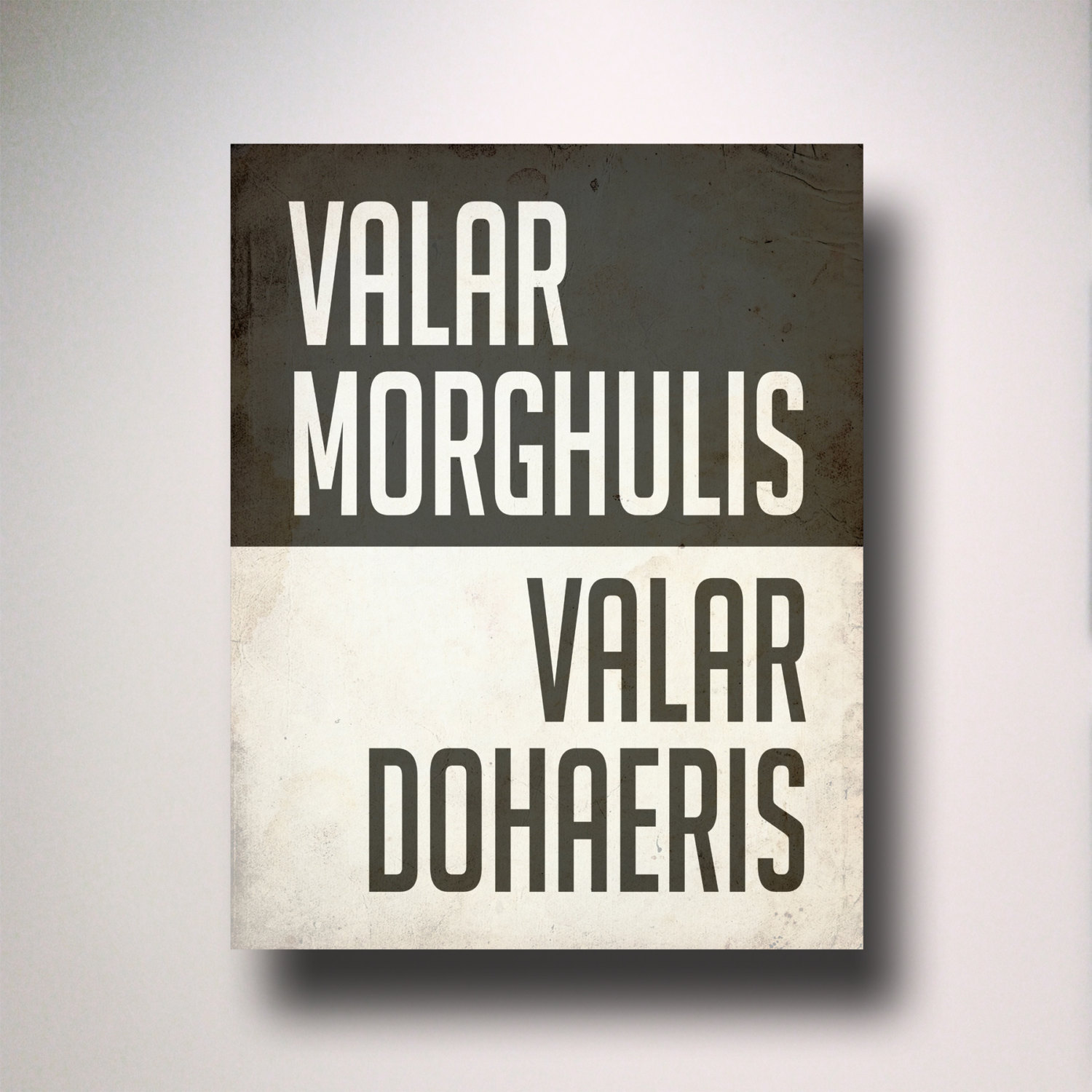 Game of Thrones Poster / Valar Morghulis Valar Dohaeris / | Etsy