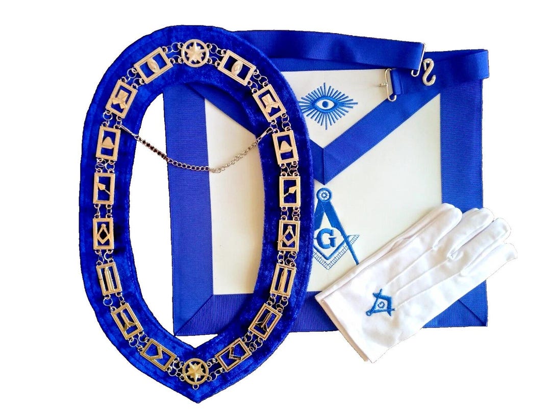 Masonic Regalia Master Mason Blue Lodge Aprons Embroidered Collar and ...