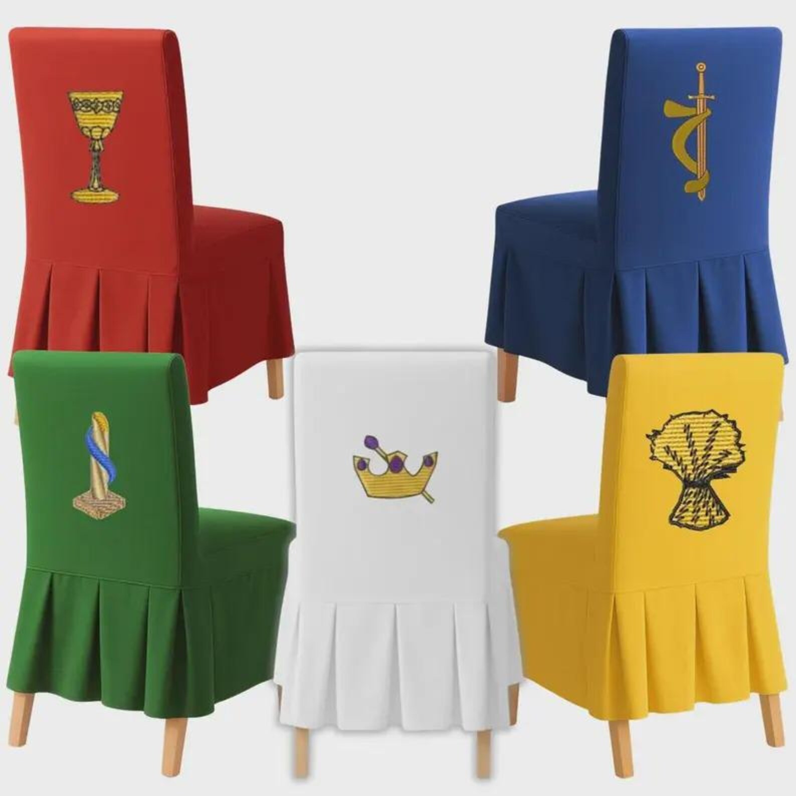 OES Chairs Covers Set Chairs Cover Represent Your Rank in Masonic Hall ...