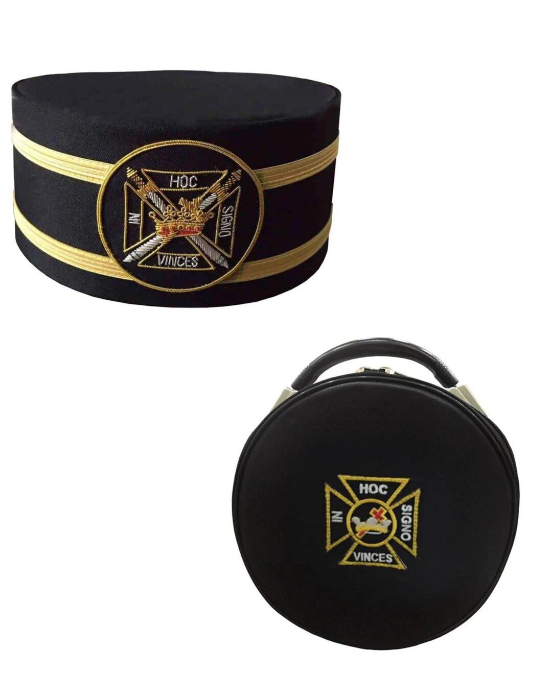 Knights Templar Crown Cap and Case - Black - Etsy