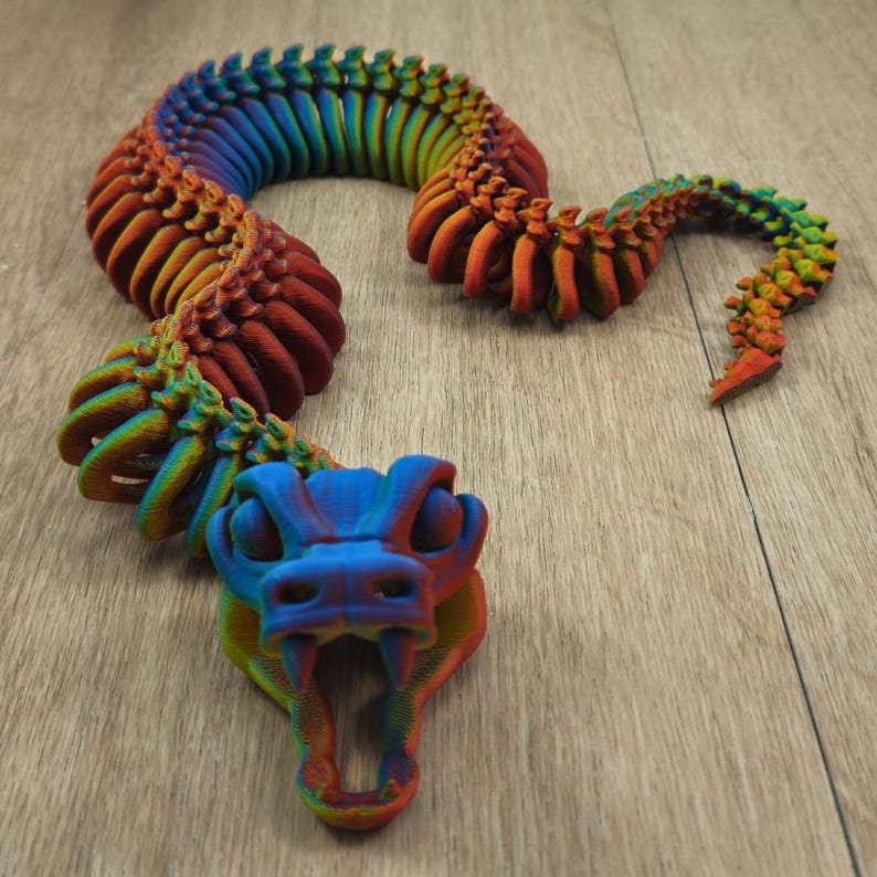 3D Printed Articulated Snake Fidget Toy Desk Pet - Etsy