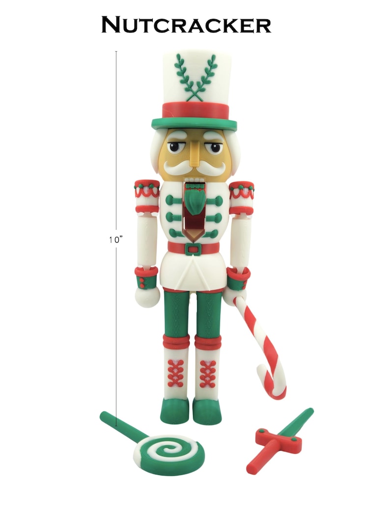 3D Printed Articulated Christmas Nutcracker Fidget Toy Holiday Decor - Etsy