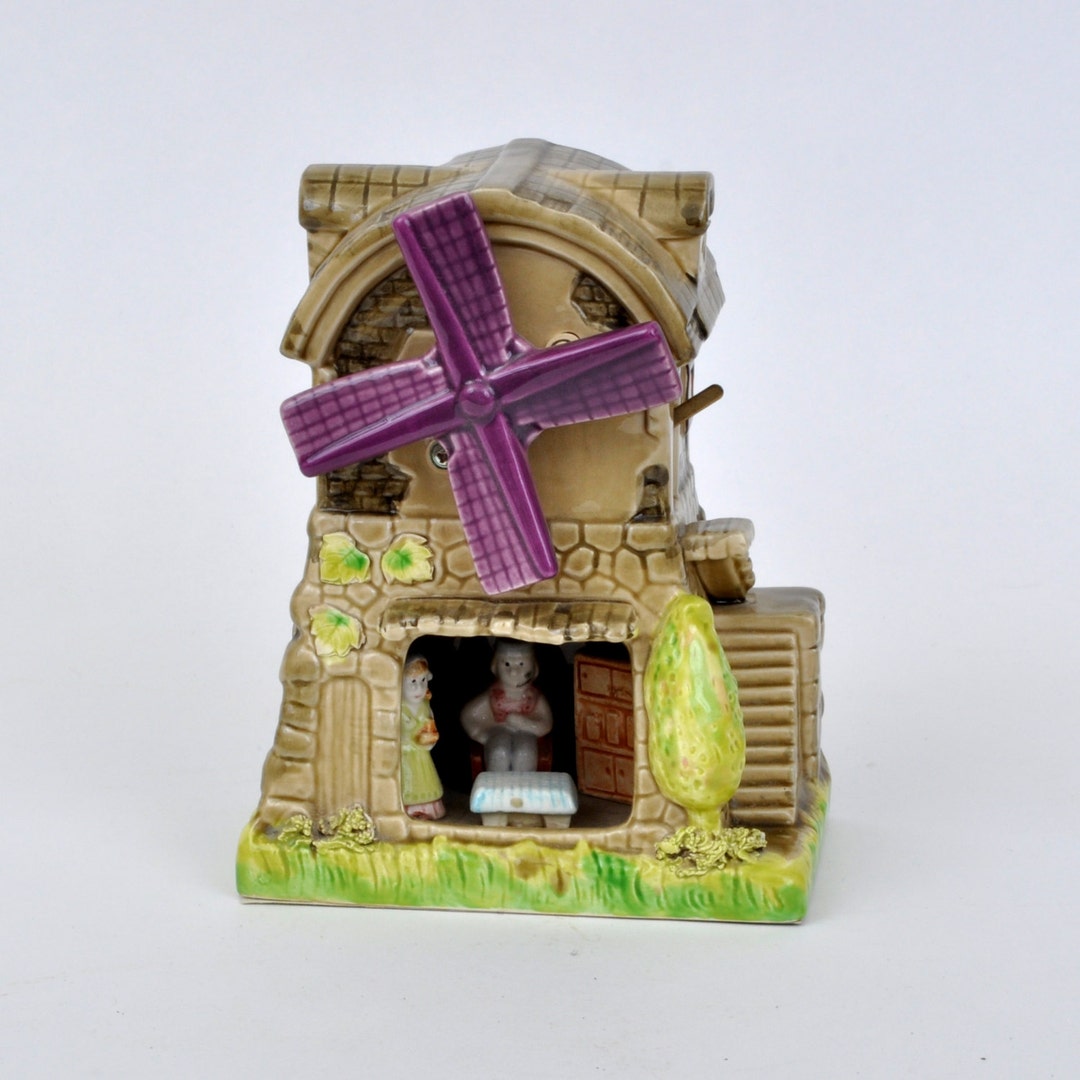 Ceramic Vintage Windmill Music Box - Etsy