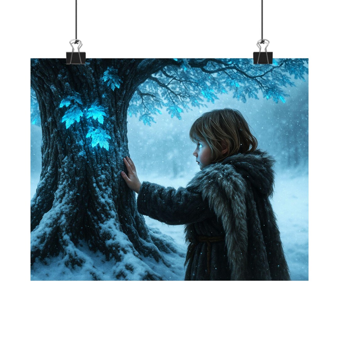 Child Touching Glowing Tree Poster | Matte Horizontal Poster - Etsy