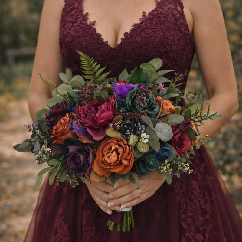 Bride Bouquets Jewel Tones - Etsy
