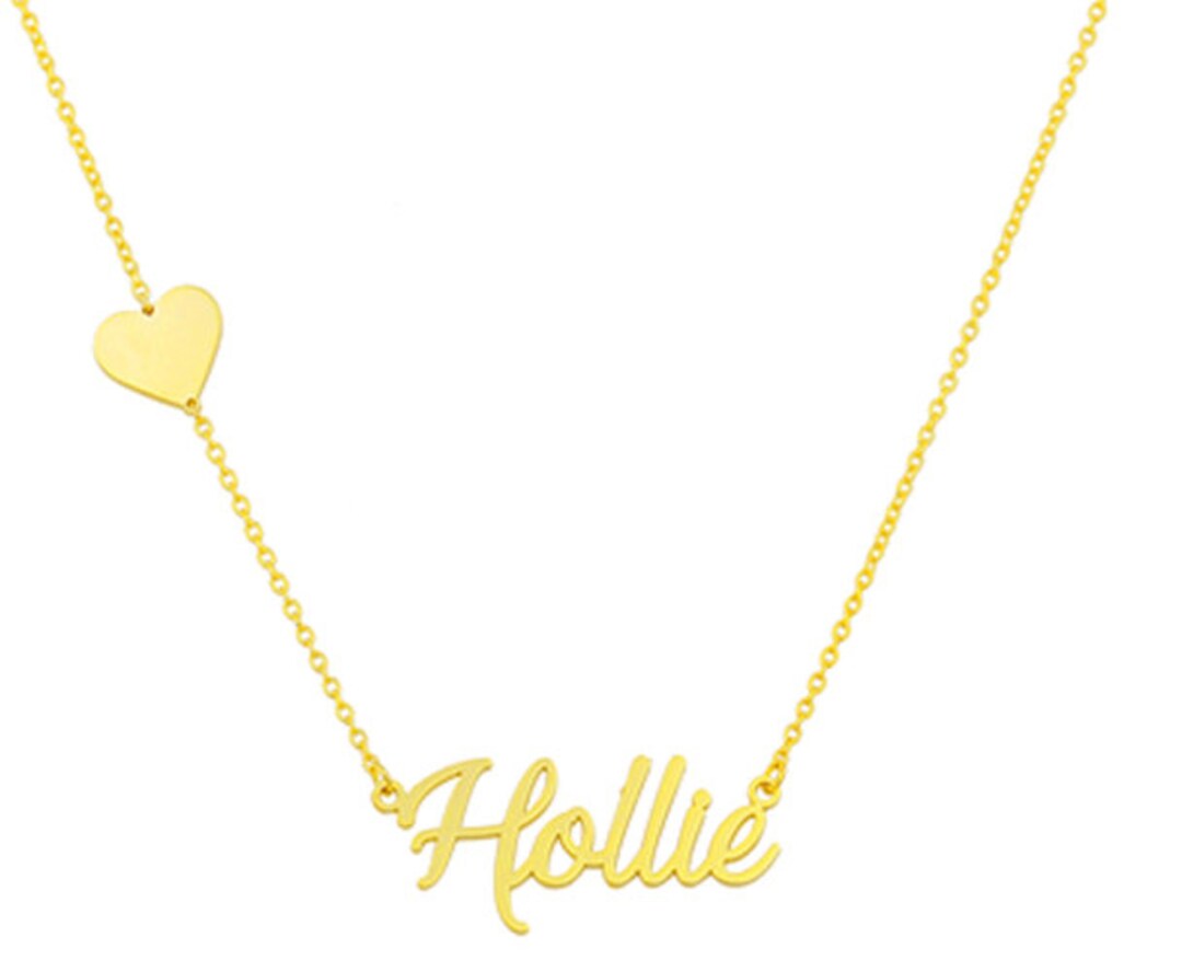 Custom Curb Chain Name Plate Necklace. Initial Charm, Alphabet , 14K ...