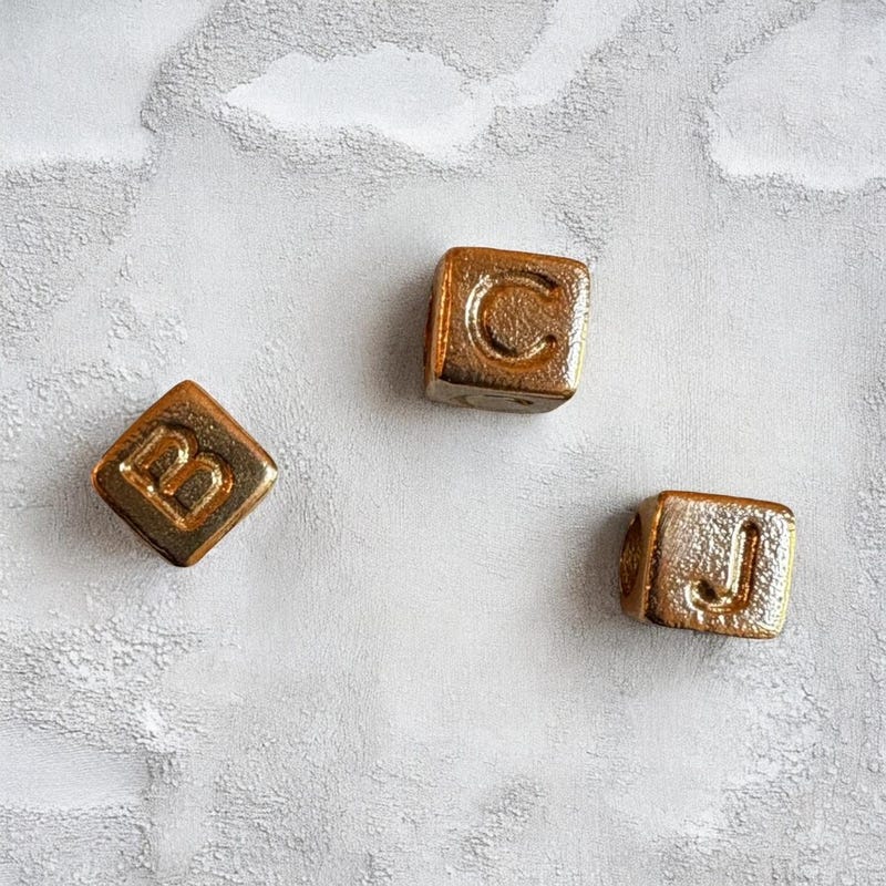 Brass Letter Block Beads - Etsy