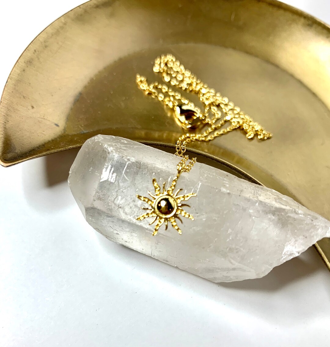 Bright Sun Pendant Necklace. Solar System Charm Necklace. Nostalgia ...