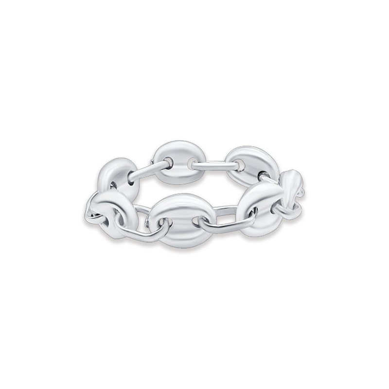 Silver Chain Ring - Etsy