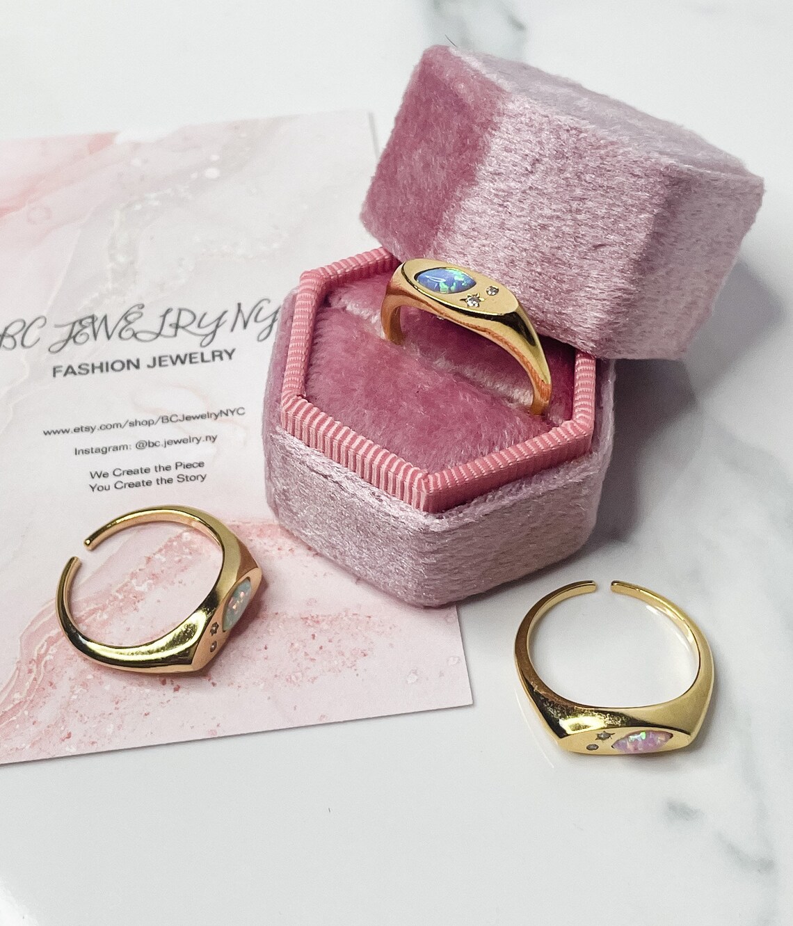 Saturn Signet Stack Rings. Solar System Charm Rings. Stars and Moon ...