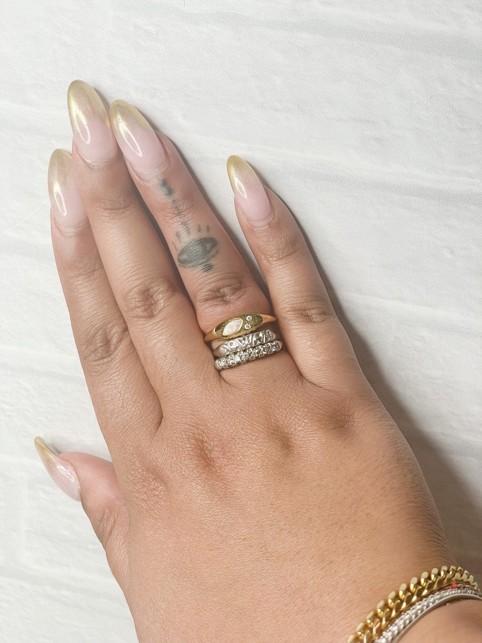 Saturn Signet Stack Rings. Solar System Charm Rings. Stars and Moon ...