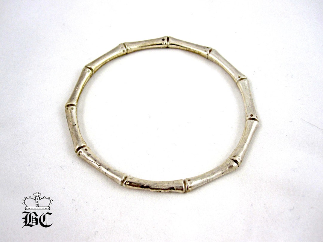 Hand Carved Sterling Silver Bamboo Bangle, Made to Order - Etsy