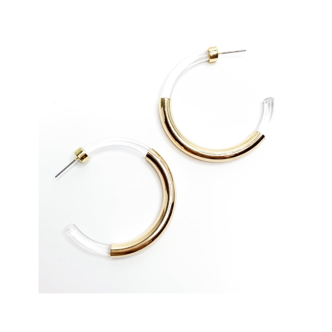 Acrylic Hoops. Statement Hoops. Metal Hoops. Pierced Earrings. - Etsy