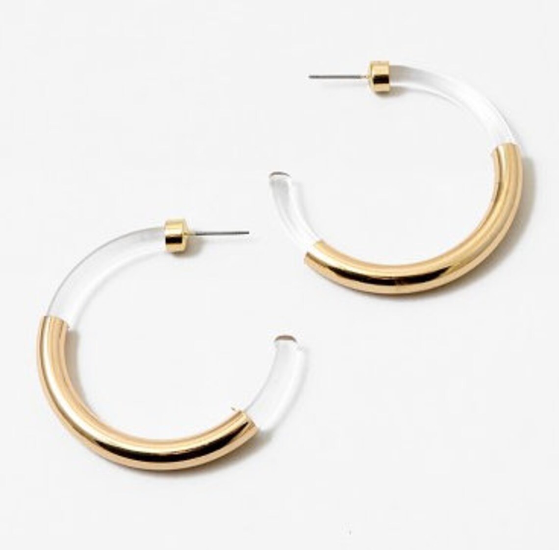 Acrylic Hoops. Statement Hoops. Metal Hoops. Pierced Earrings. - Etsy