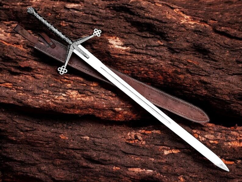 Handmade Scottish Claymore Sword J2 Steel, Highland Claymore Black ...