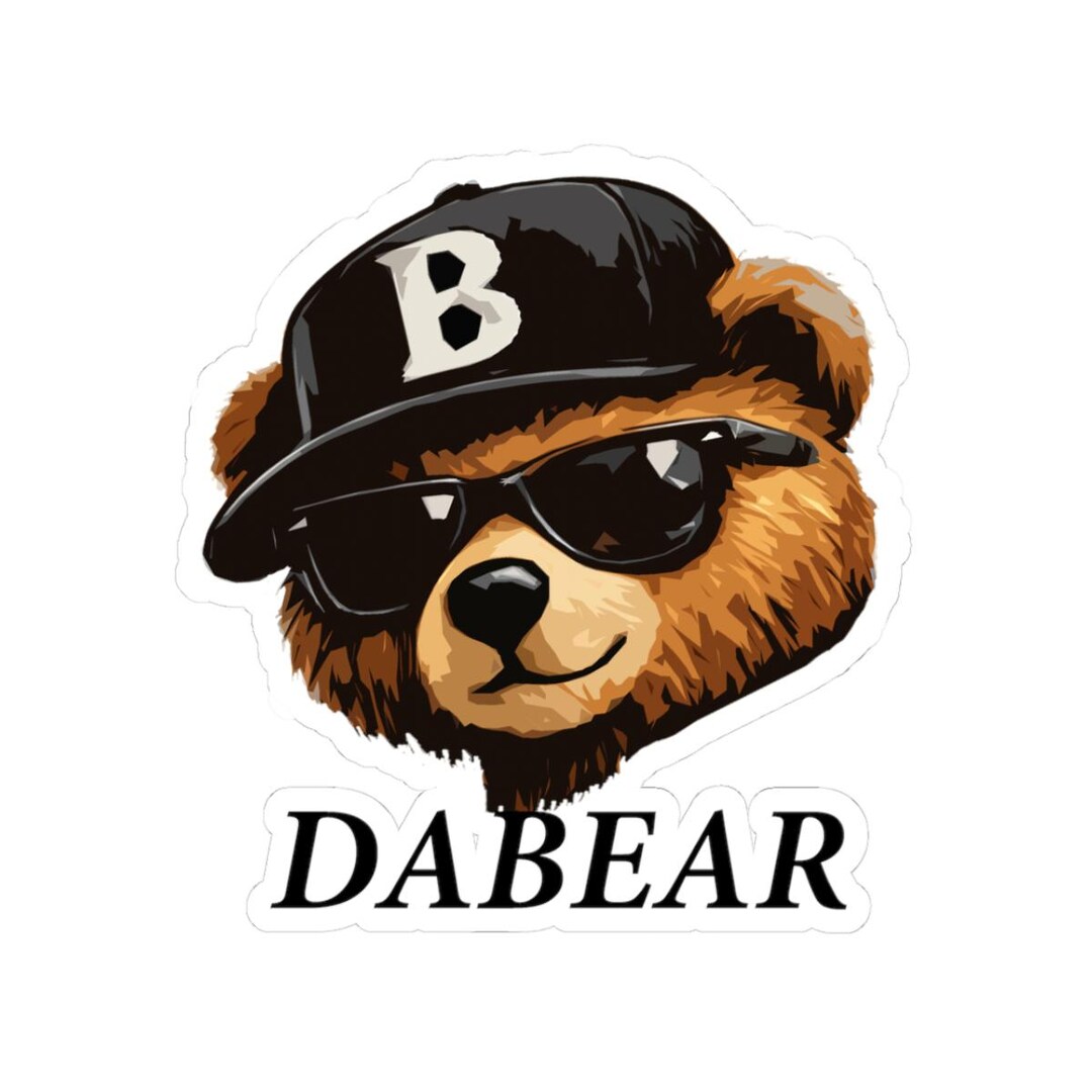 Cool Bear Head DABEAR Sticker | Kiss-cut Vinyl Laptop Decal - Etsy