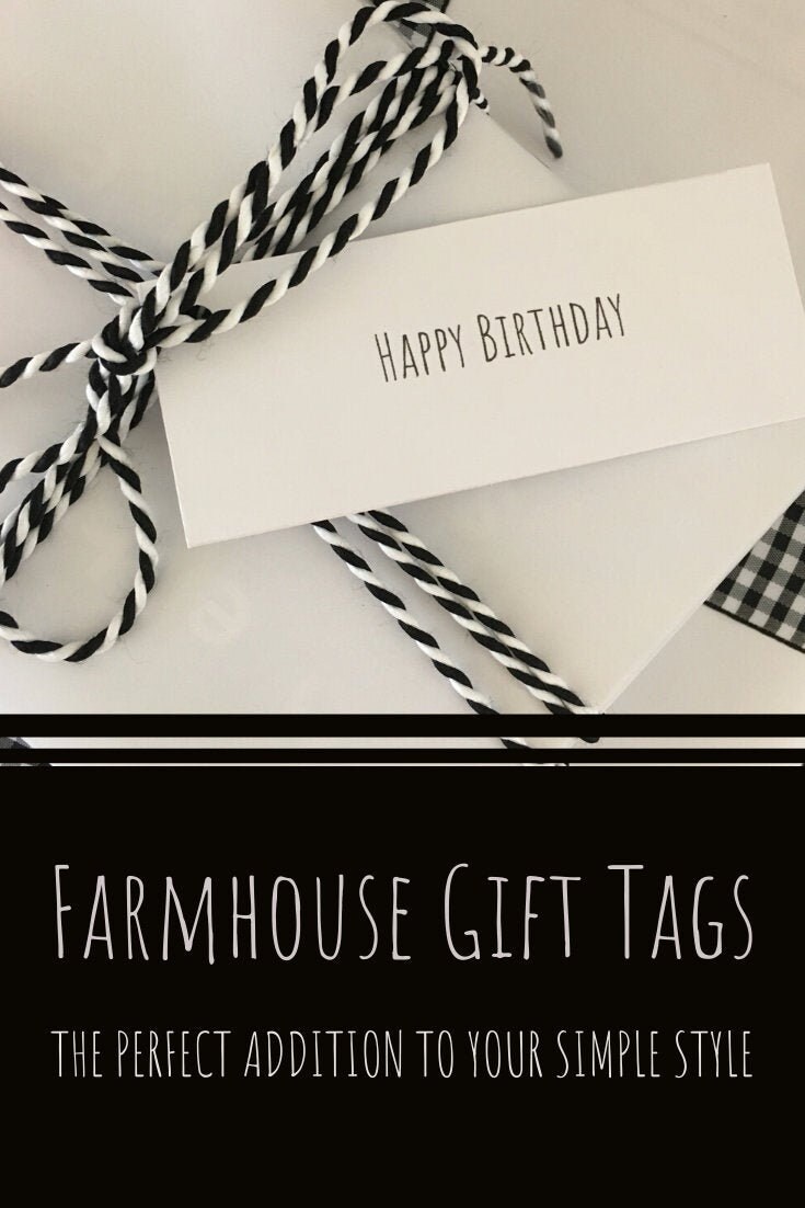Printable Happy Birthday Gift Tags Rustic Simple Farmhouse Rae | Etsy