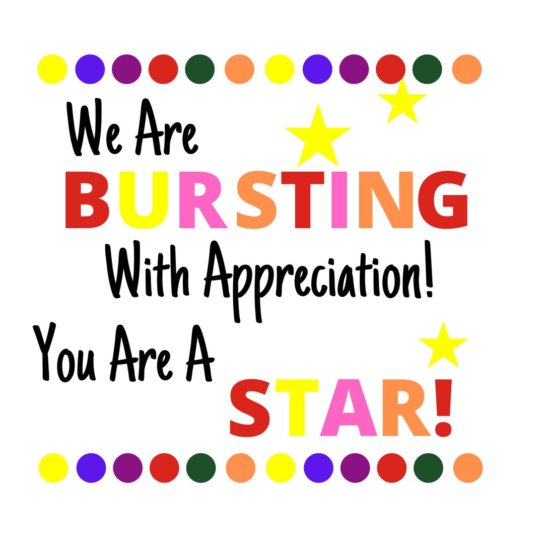 Printable Bursting With Appreciation Gift Tags for Office - Etsy