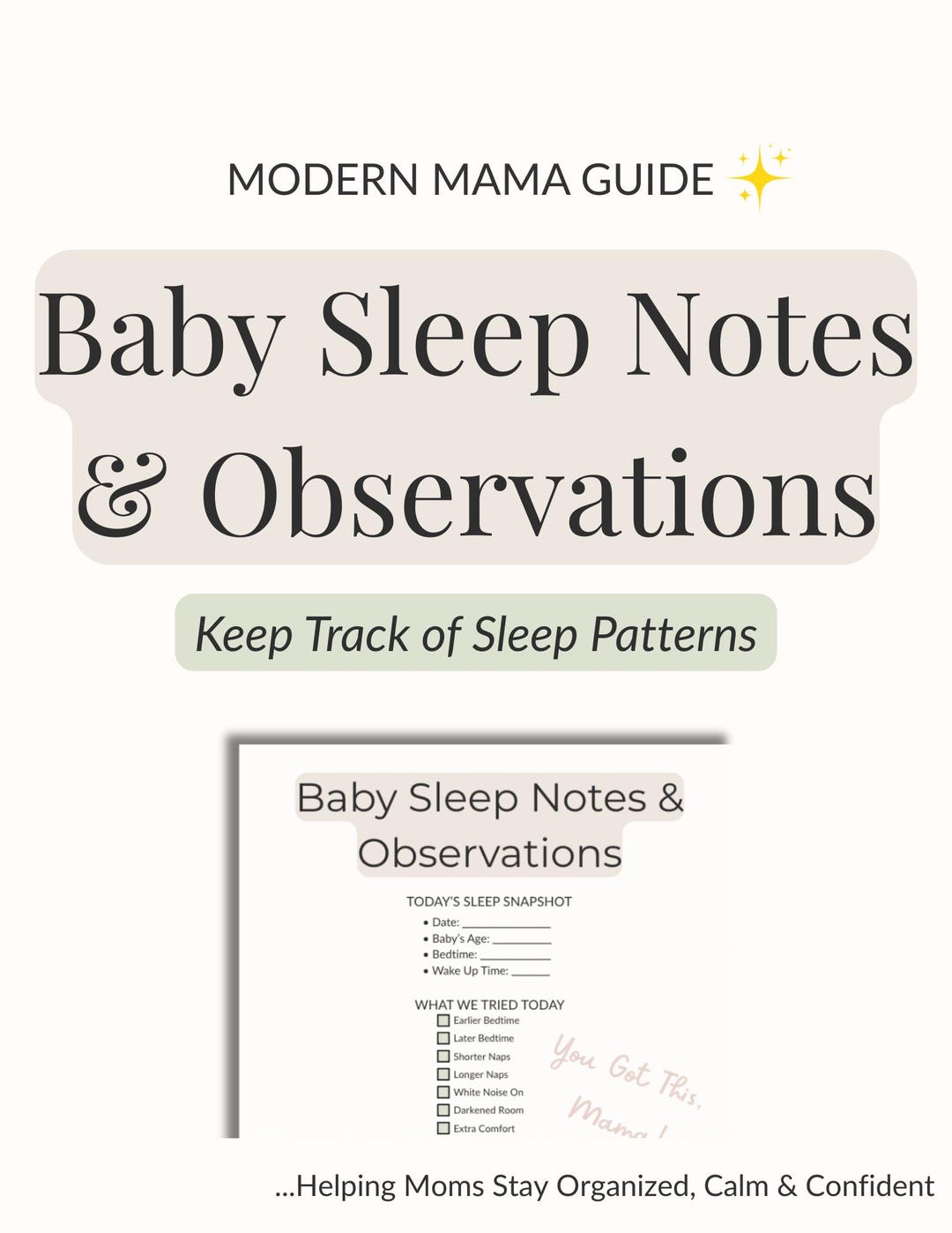 Sleep Add-on Printable | Baby Sleep Routine Notes + Sleep Support Page ...