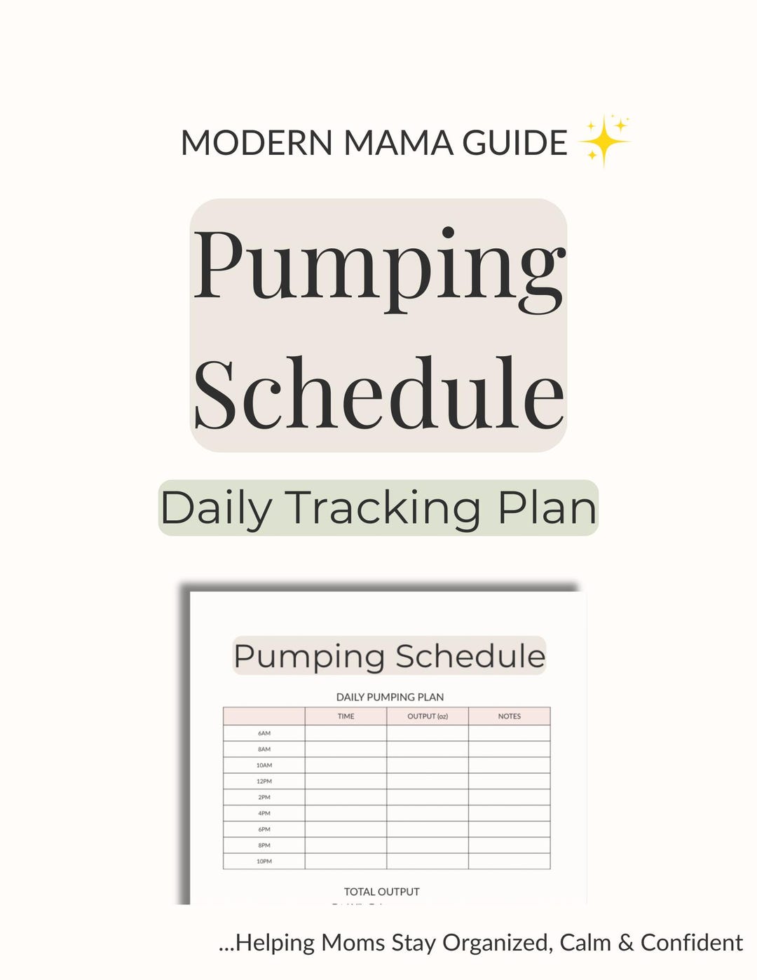 Pumping Schedule Printable | Daily Milk Output Tracker (PDF) - Etsy