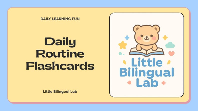 Daily Routine Flashcards | English Spanish | Printable Bilingual Cards ...