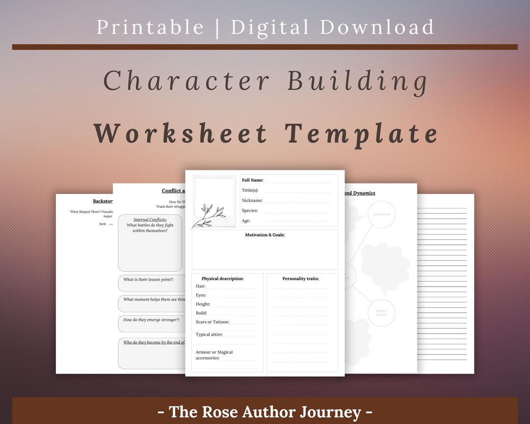 Character Building Worksheets | Development Templates for Fantasy ...