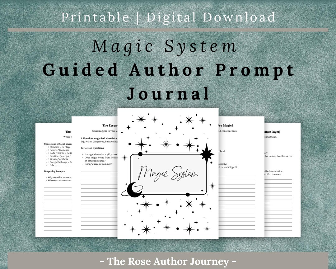 Fantasy Magic System Worksheet for Authors | Worldbuilding Mini Journal ...