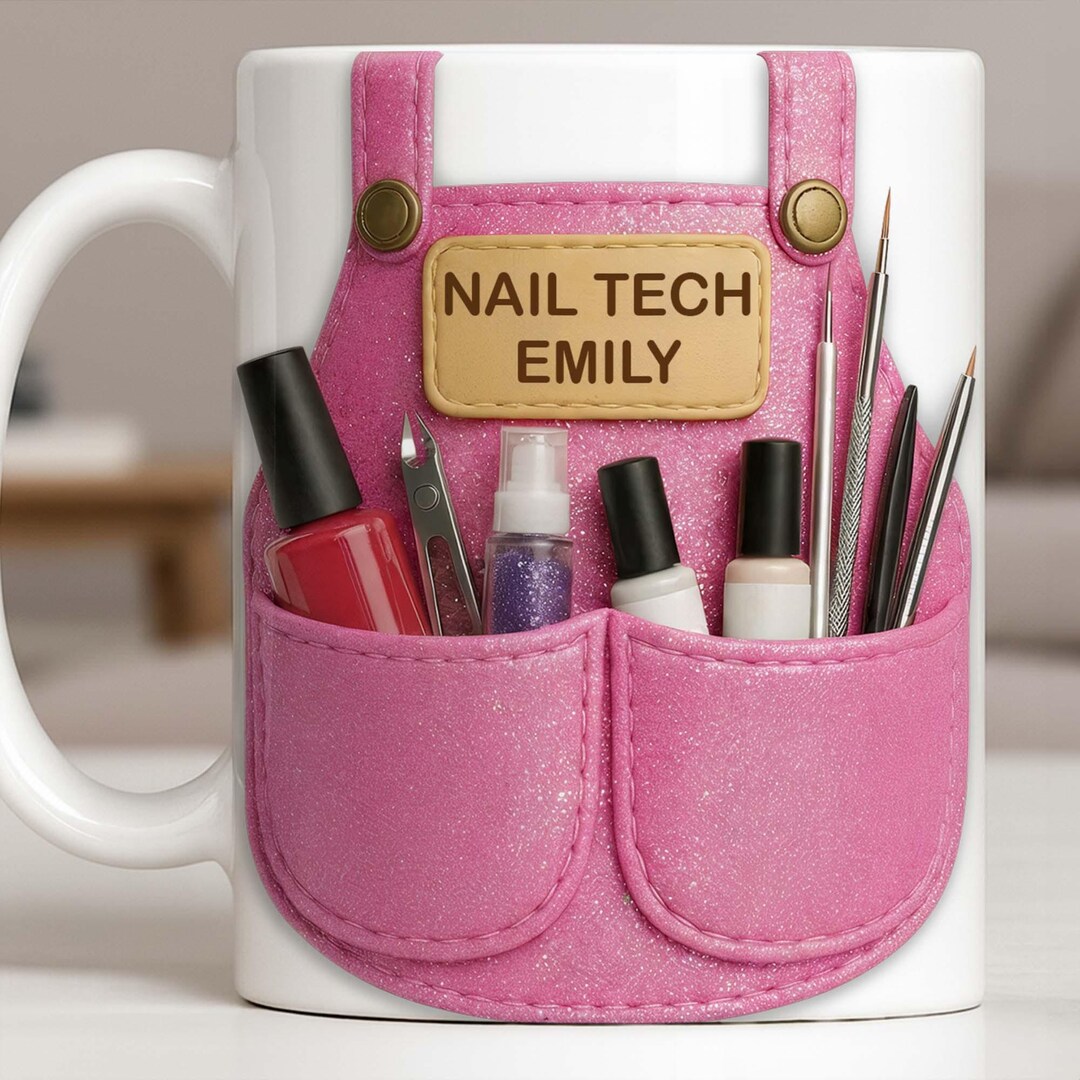 Personalized Nail Tech 3d Effect Mug, Nail Technician, Manicurist ...