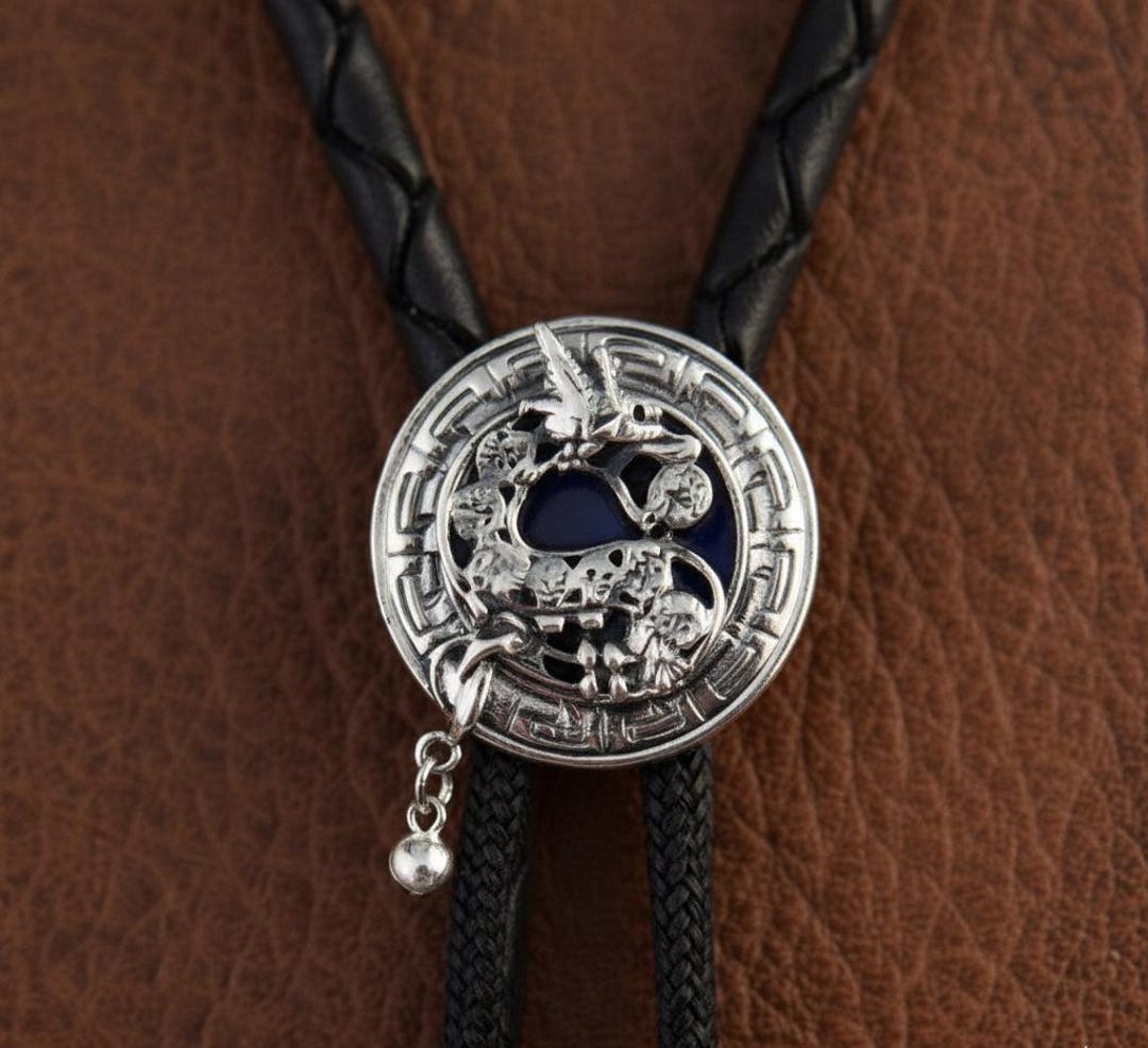 Dragon Obsidian Style Bolo Tie – Western Cowboy Rhinestone Necklace - Etsy