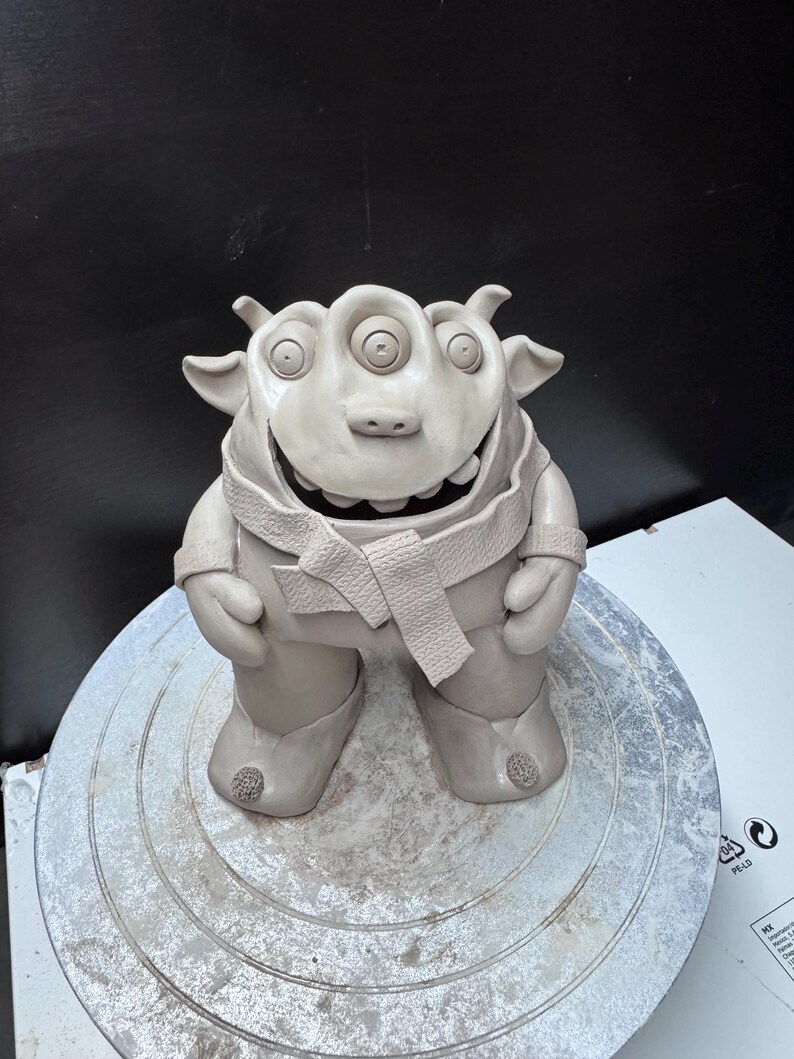 Handmade Ceramic Winter Monster Figurine With Mittens and Scarf - Etsy