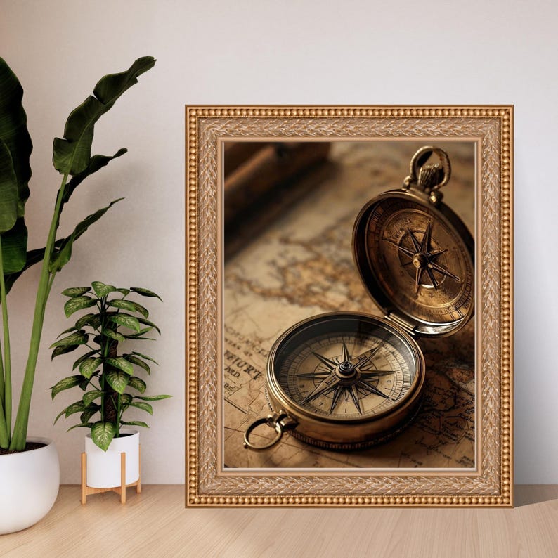Digital Printable Image an Old Compass - Etsy