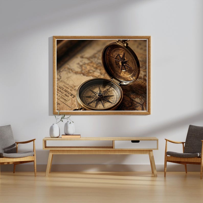 Digital Printable Image of a Vintage Compass - Etsy