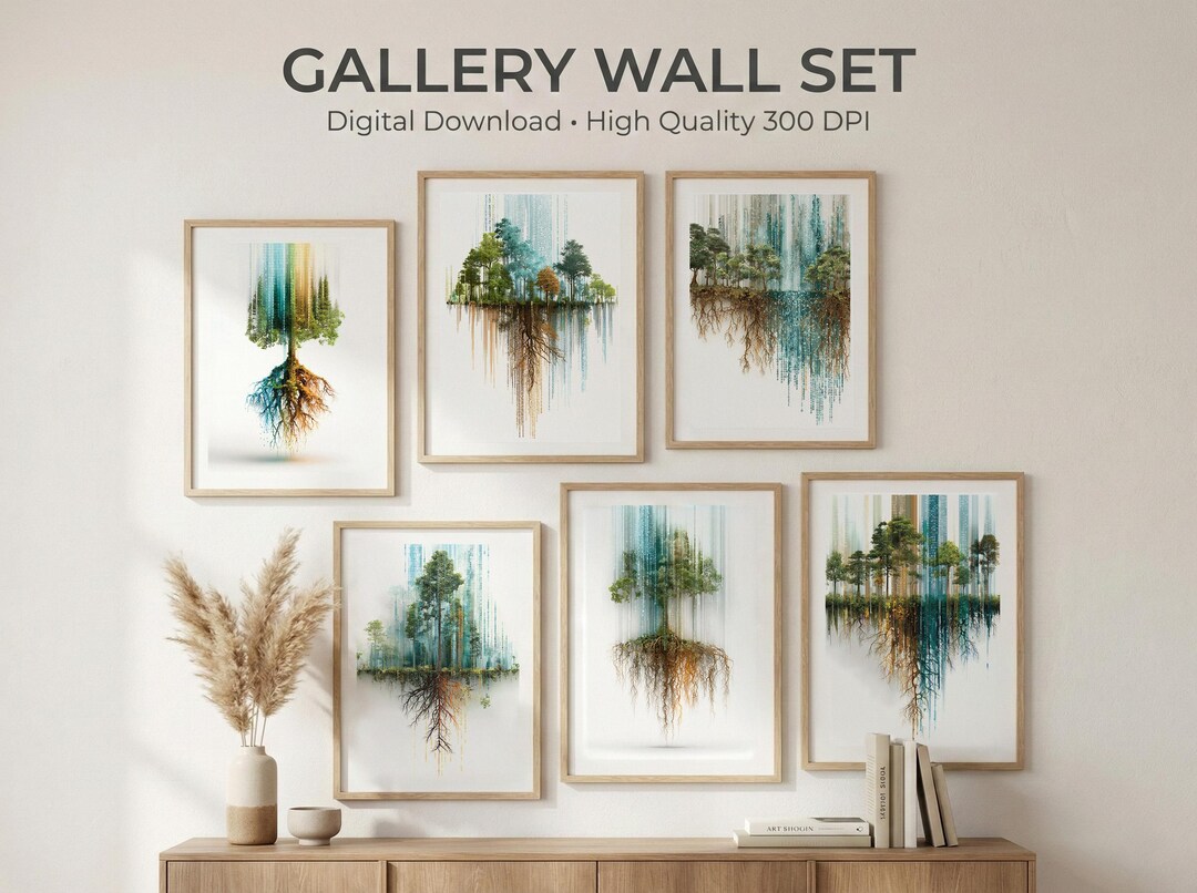 Digital Roots Abstract Art, Matrix Tree Poster, Coding Nature Print ...