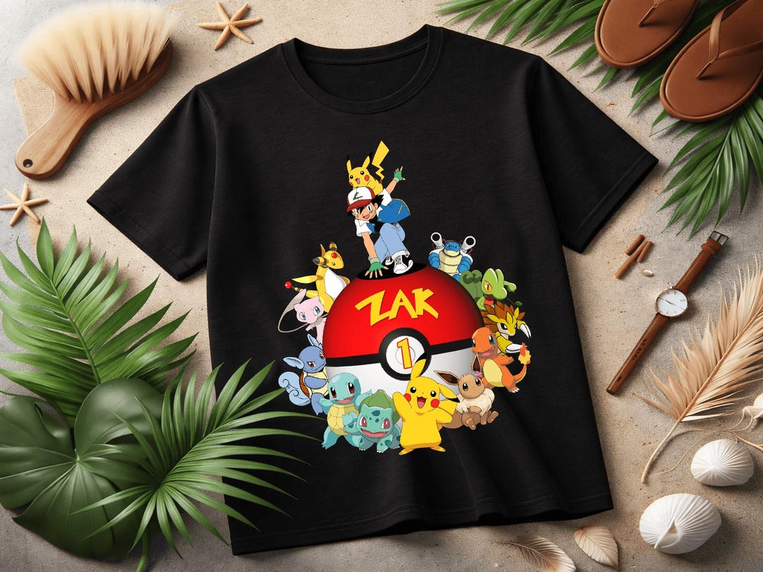 Pika Pika Birthday Shirt, Poke Party Theme, Birthday Squad Shirts,poke ...