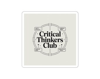 Critical Thinkers Club Sticker | Minimal Nerd Humor, Processing Moment ...