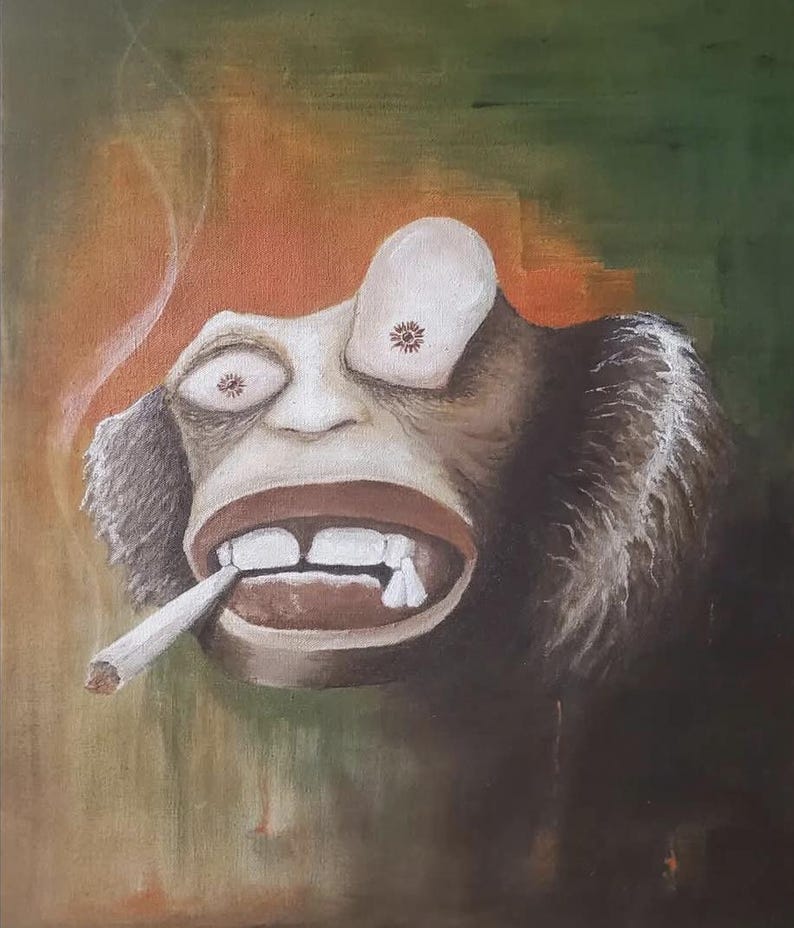 Bonobo the Smoking Monkey - Etsy