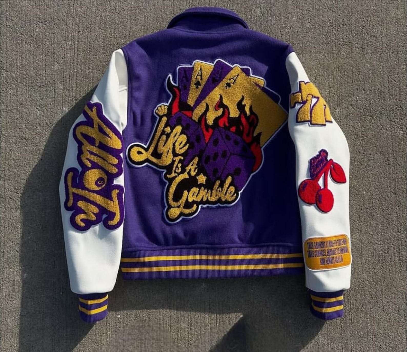 Purple & White Varsity Jacket for Men - Etsy