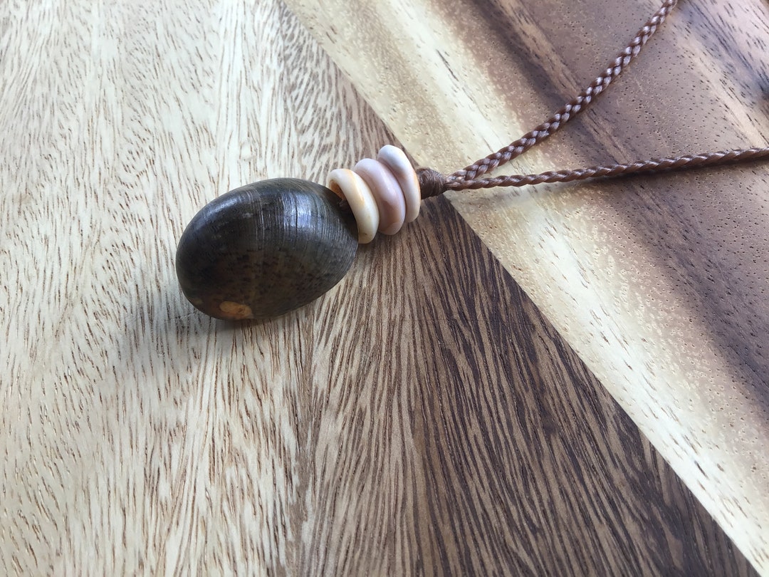 Unisex-hawaiian Kupee Shell, Hawaiian Pukashell, Brown Braided ...