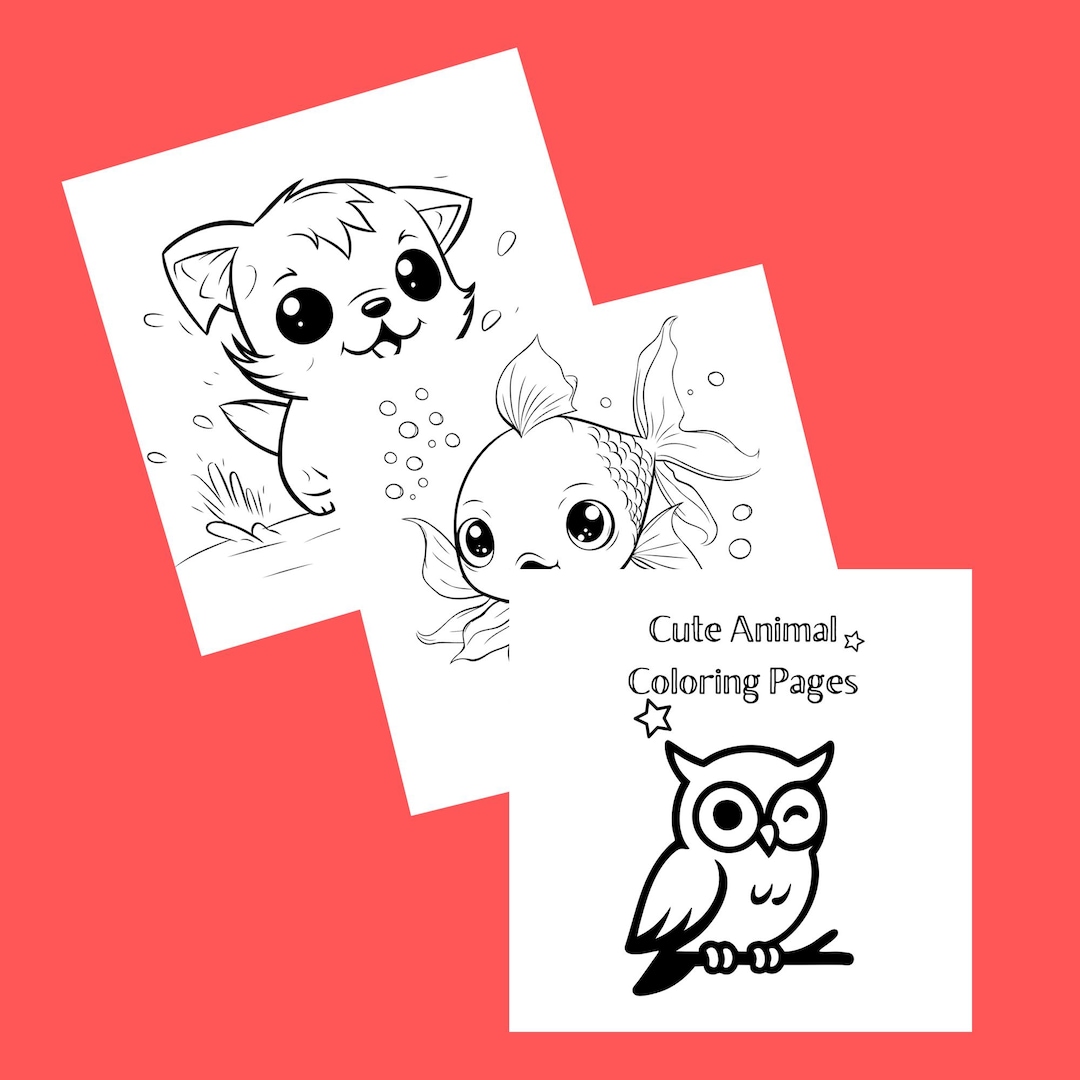 Cute Animals Coloring Book Printable | Coloring Pages PDF | Instant ...