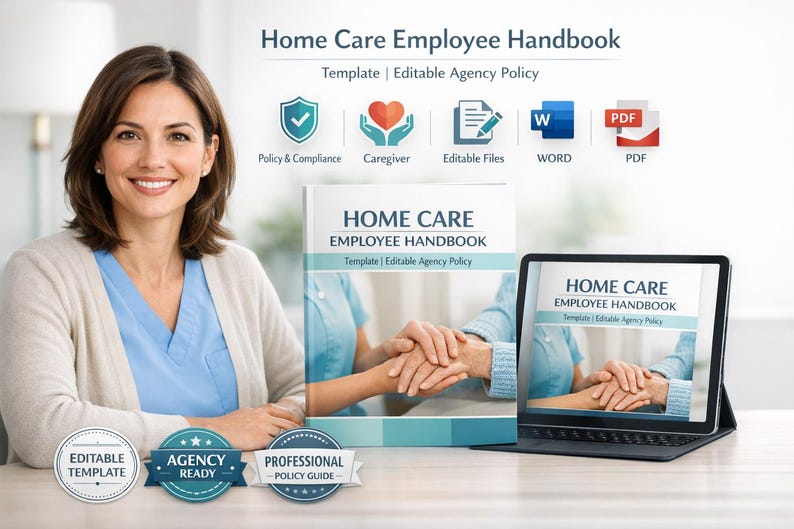 Home Care Employee Handbook Template | Editable Agency Policy Manual ...