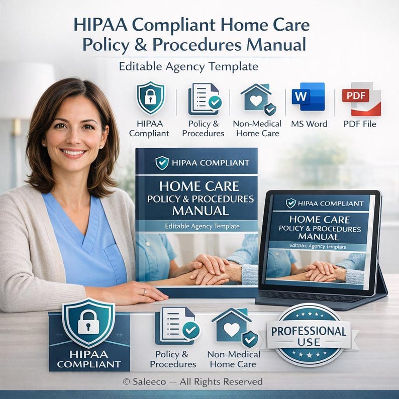 HIPAA Compliant Home Care Policy & Procedures Manual | Editable Agency ...