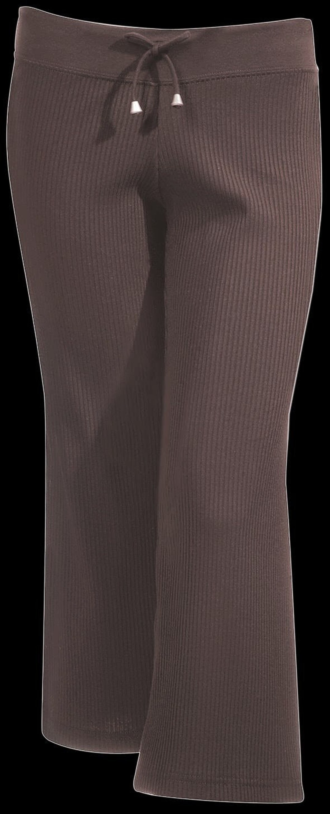 Rib Crop DRAWSTRING Pant Capri Length Travel Lounge Wear Pedal Pusher ...